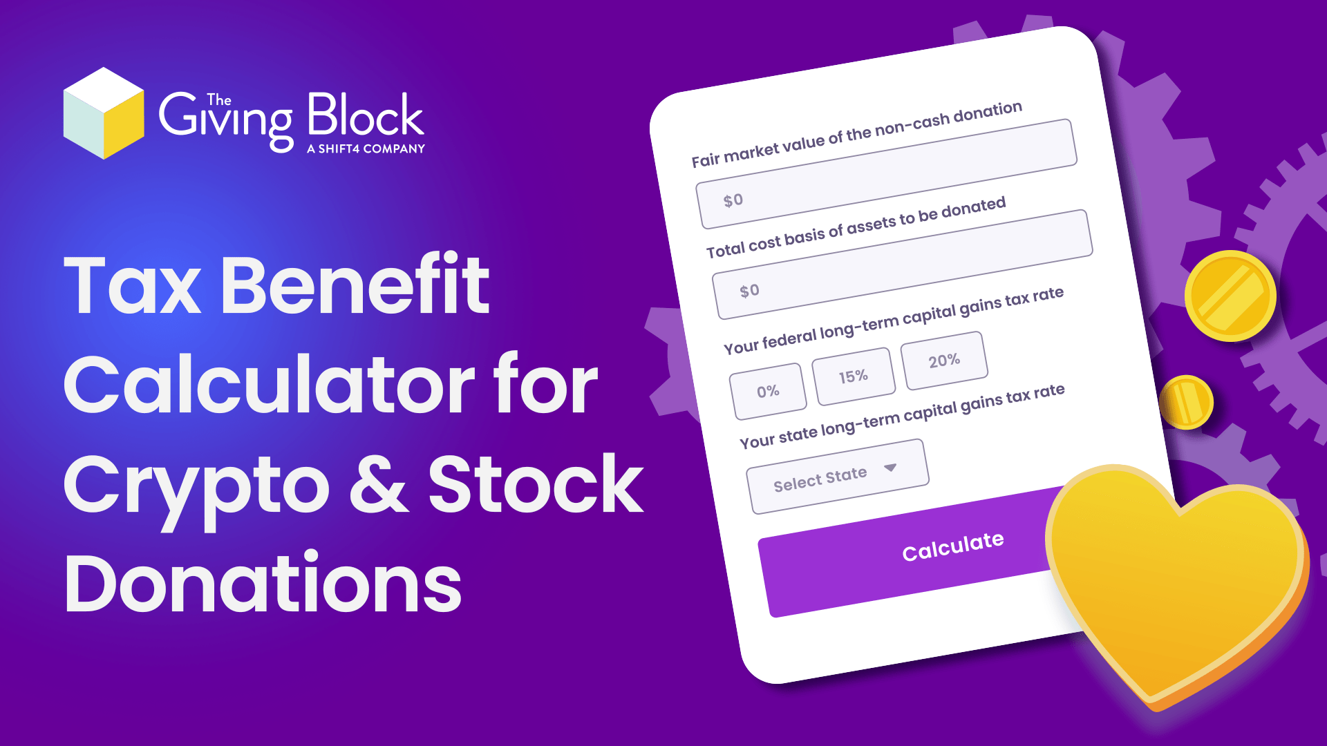 Tax Benefit Calculator for Crypto & Stock Donations - The Giving Block