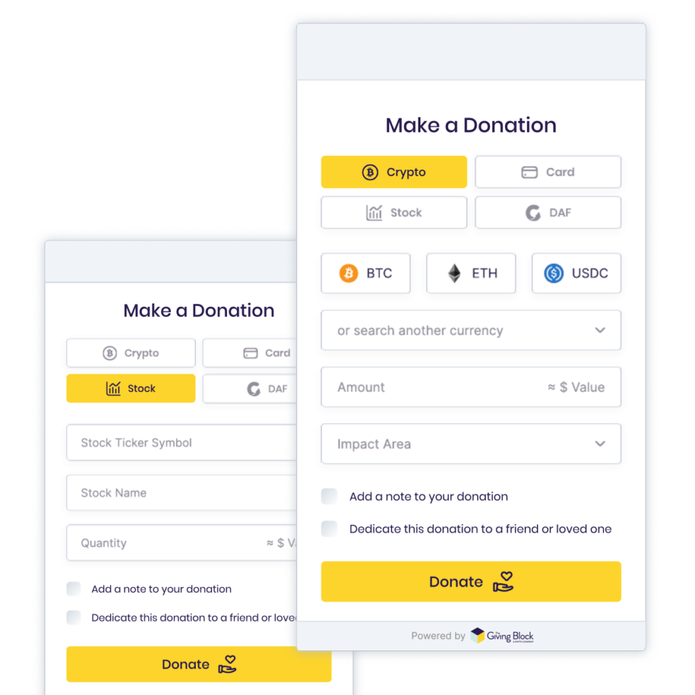 API & tools developers | The Giving Block