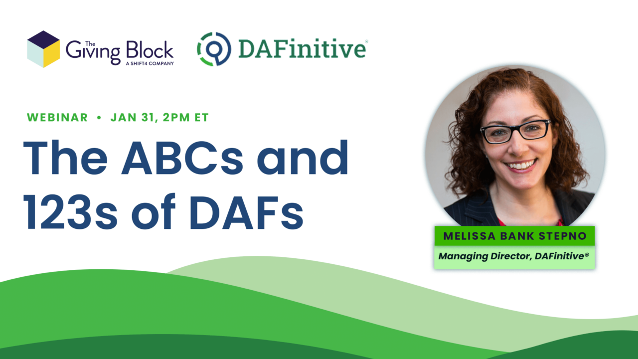 [WEBINAR] The ABCs and 123s of DAFs - The Giving Block